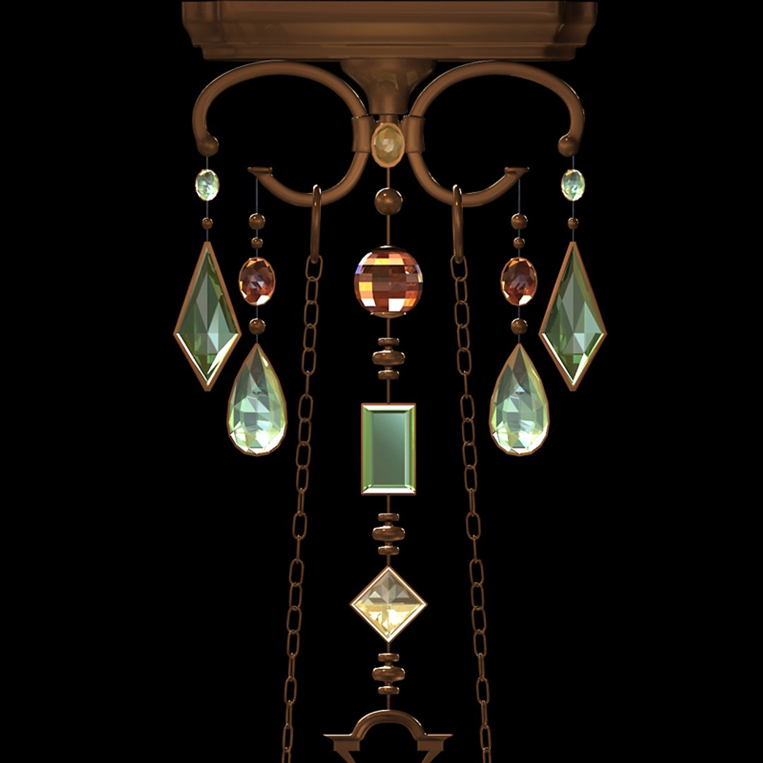 chandelier gems gemstone lighting 3d lwo