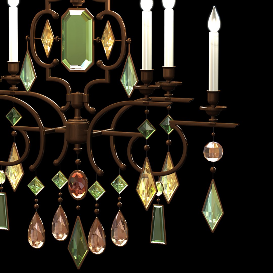 chandelier gems gemstone lighting 3d lwo