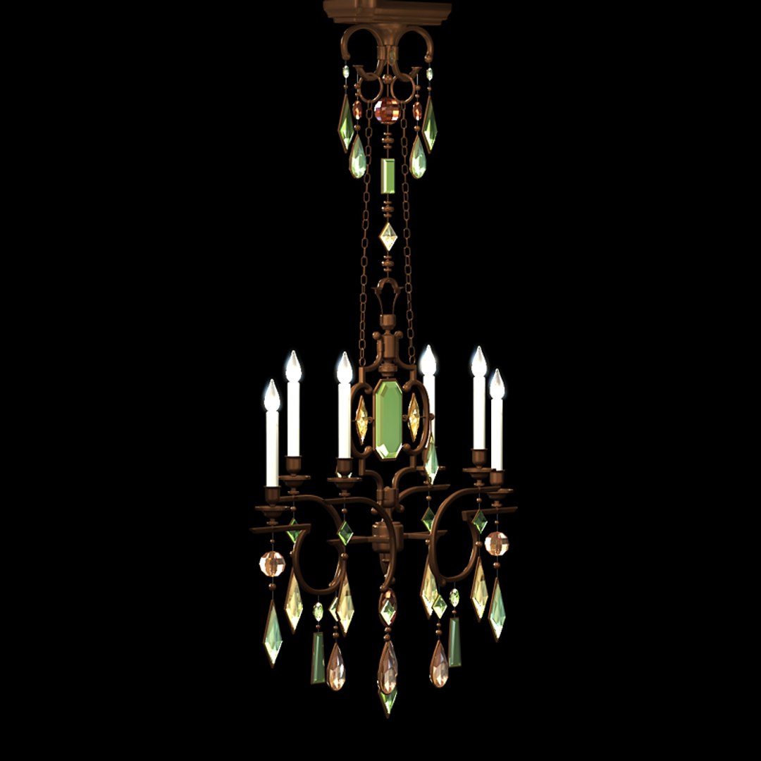 chandelier gems gemstone lighting 3d lwo