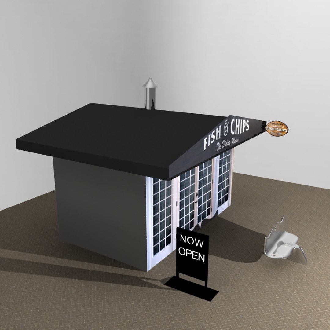 3D fish n chips shop model - TurboSquid 1221100