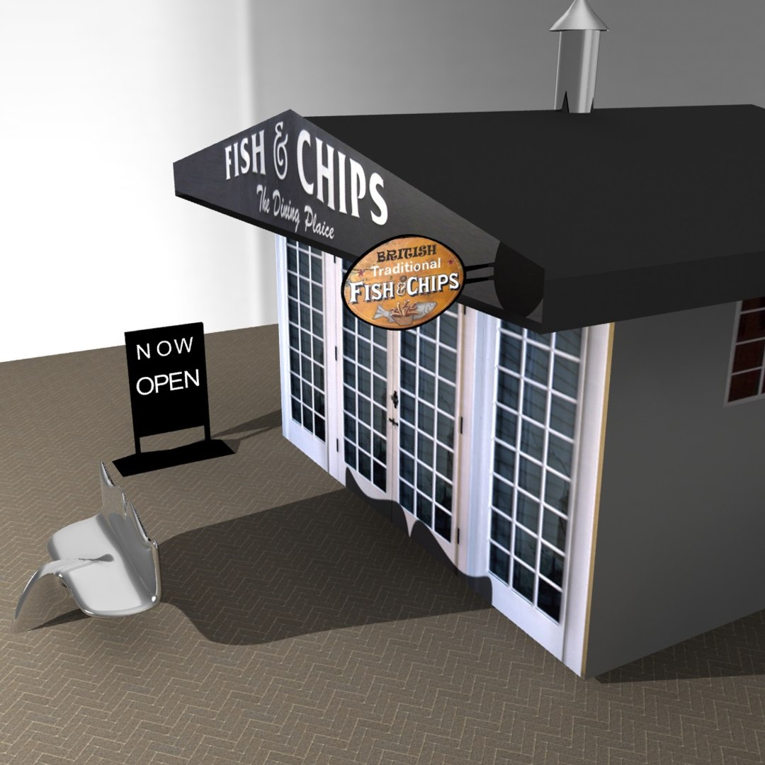 3D fish n chips shop model - TurboSquid 1221100