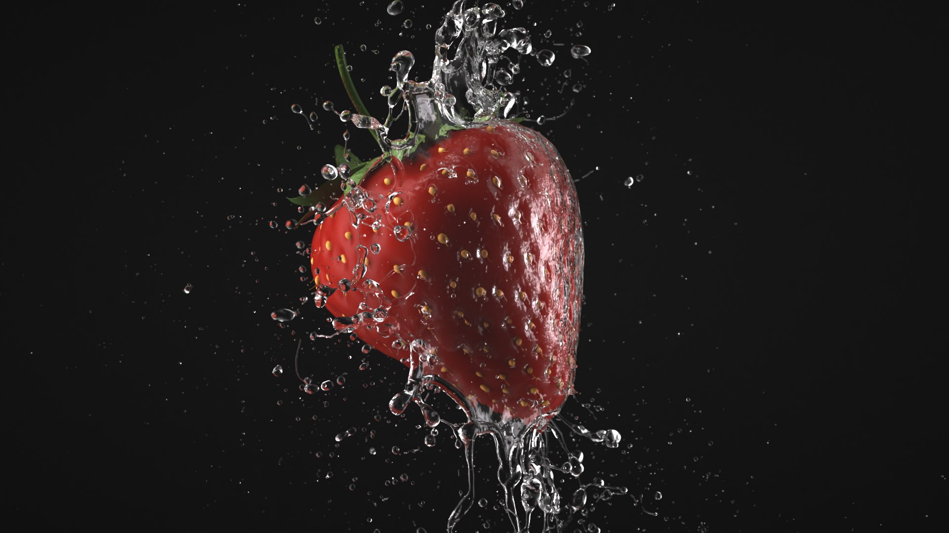 Strawberry Splash 3D Model - TurboSquid 1854357