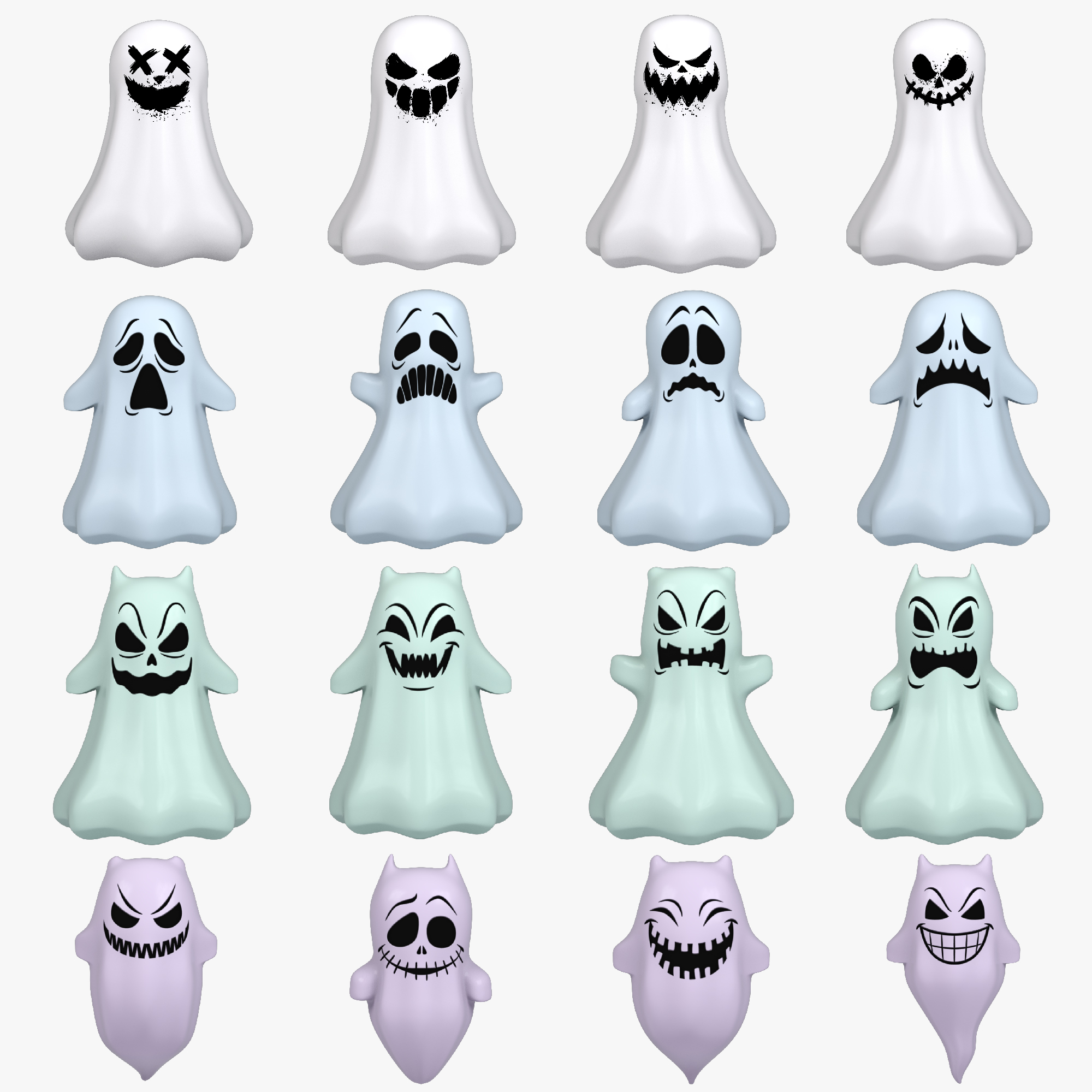 modèle 3D de Collection de fantômes de dessin animé - TurboSquid 1667025