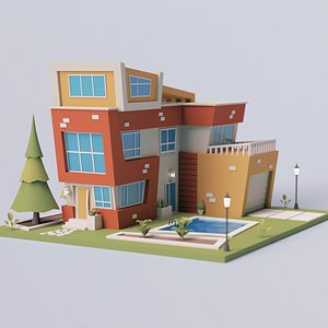 Cartoon Modern House 04 3D model - TurboSquid 1893227