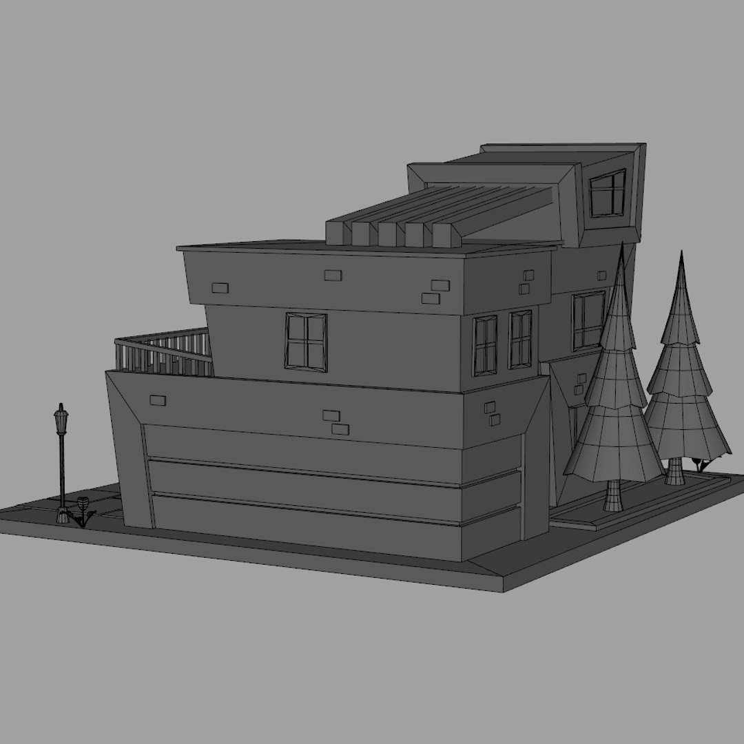 Cartoon Modern House 07 3D Model - TurboSquid 1898583