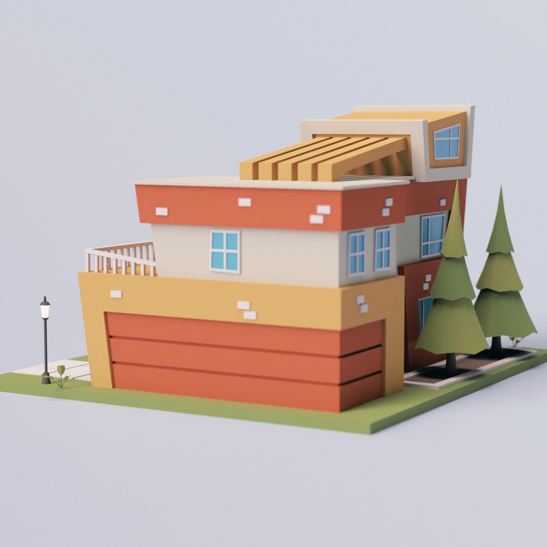 Cartoon Modern House 07 3D Model - TurboSquid 1898583