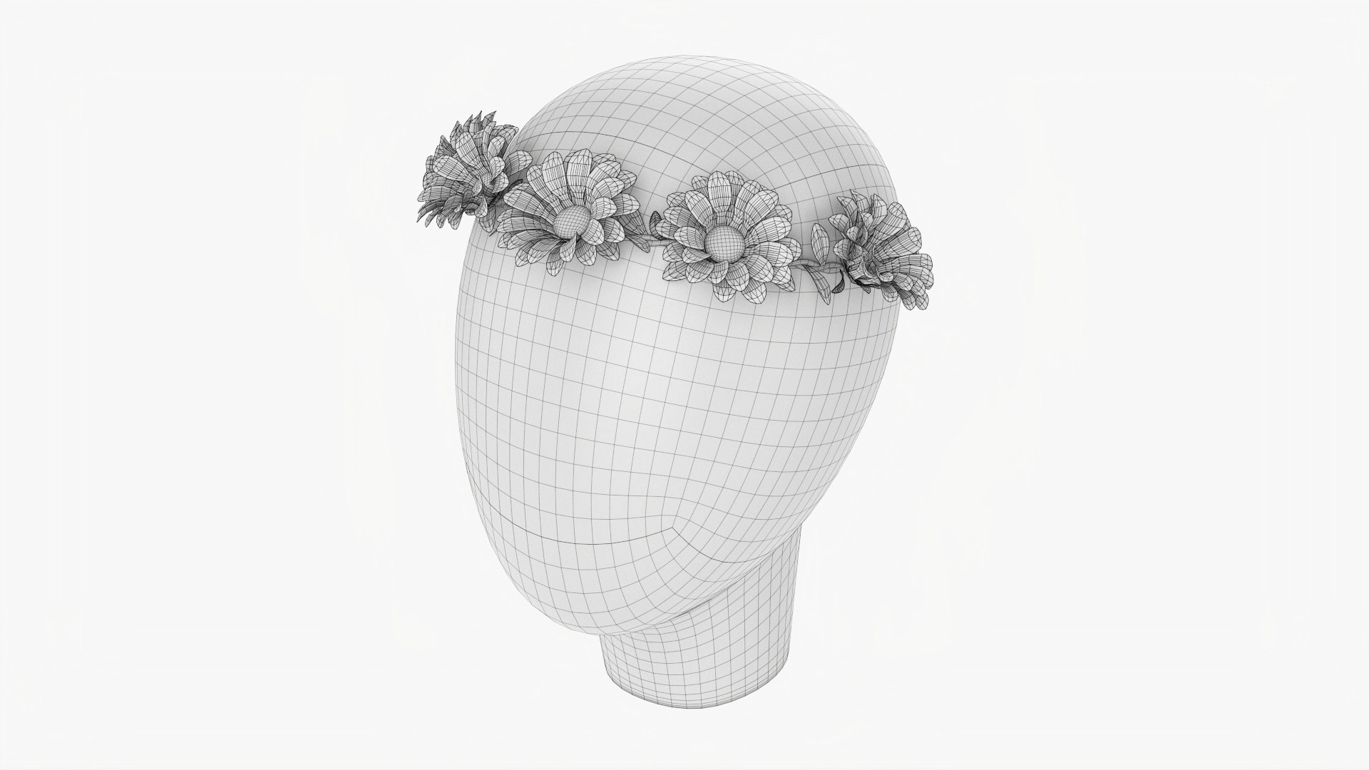 Female Flower Wreath 3D Model - TurboSquid 1770703