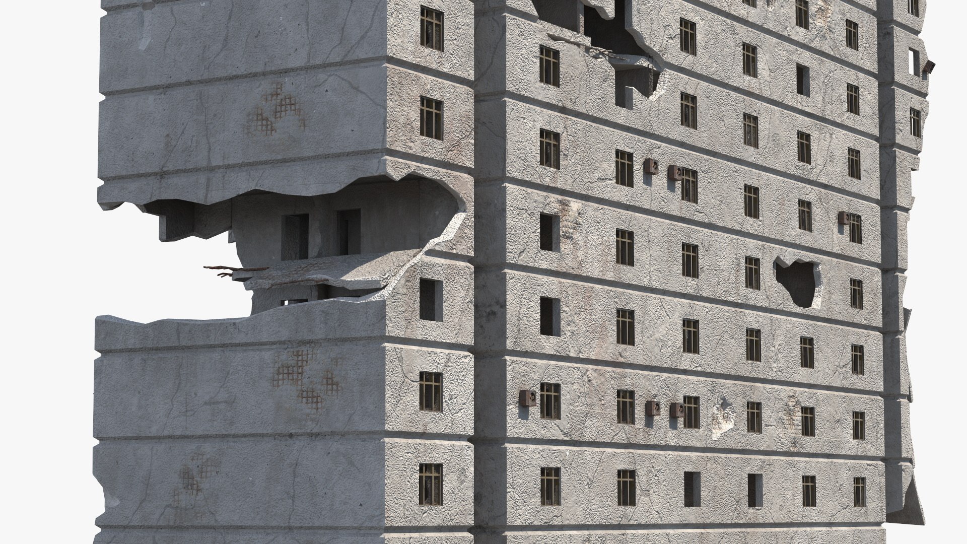 3D Destroyed Building 14 Floors - TurboSquid 2292988