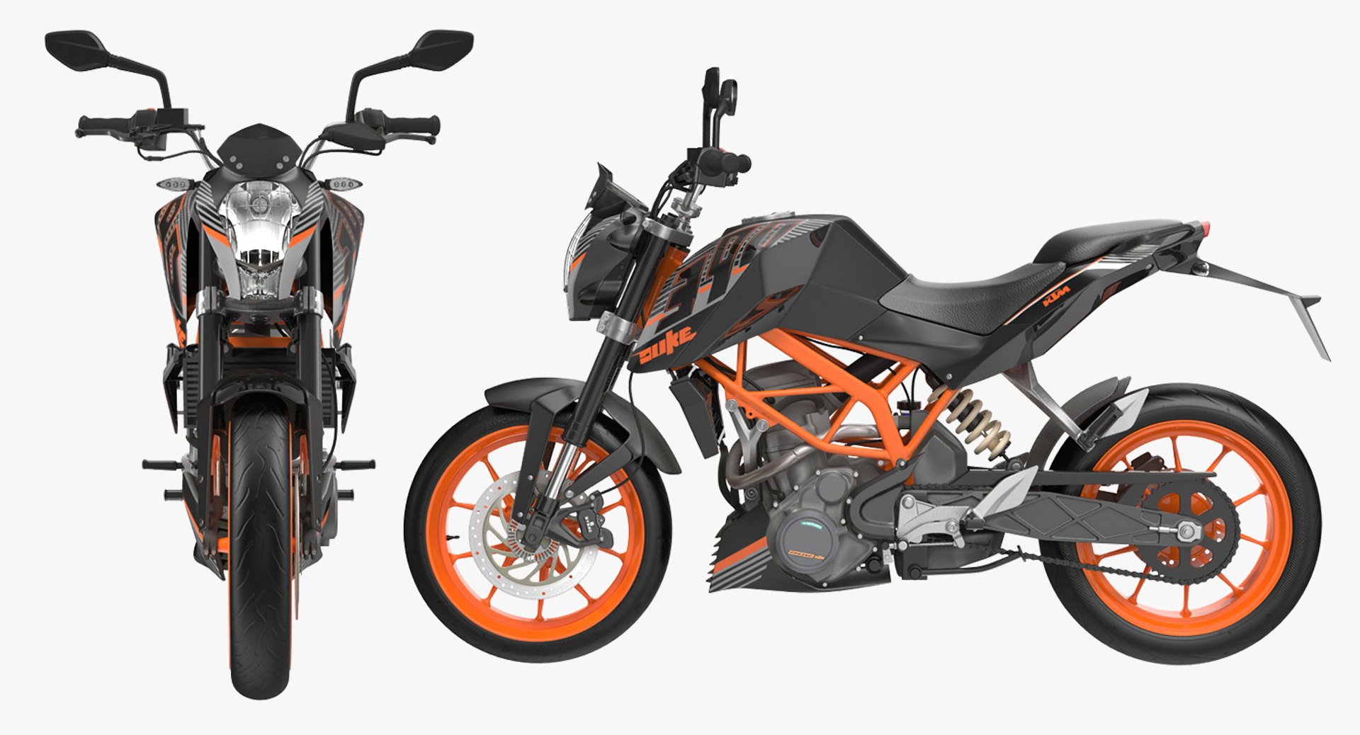3d Model Motorcycle Ktm Duke 390