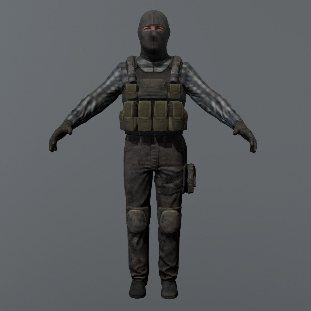 3d ready terrorist rigged model