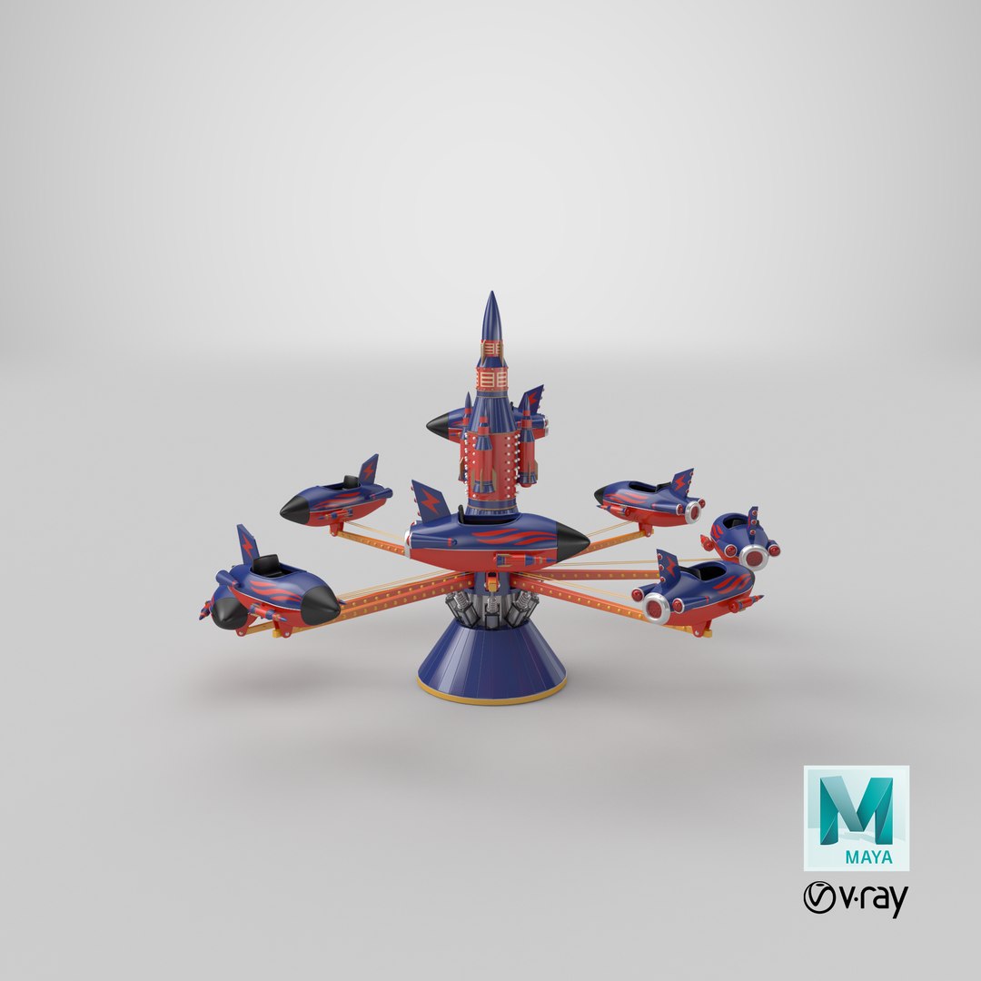 3D Model Real Rockets Carousel - TurboSquid 1464046