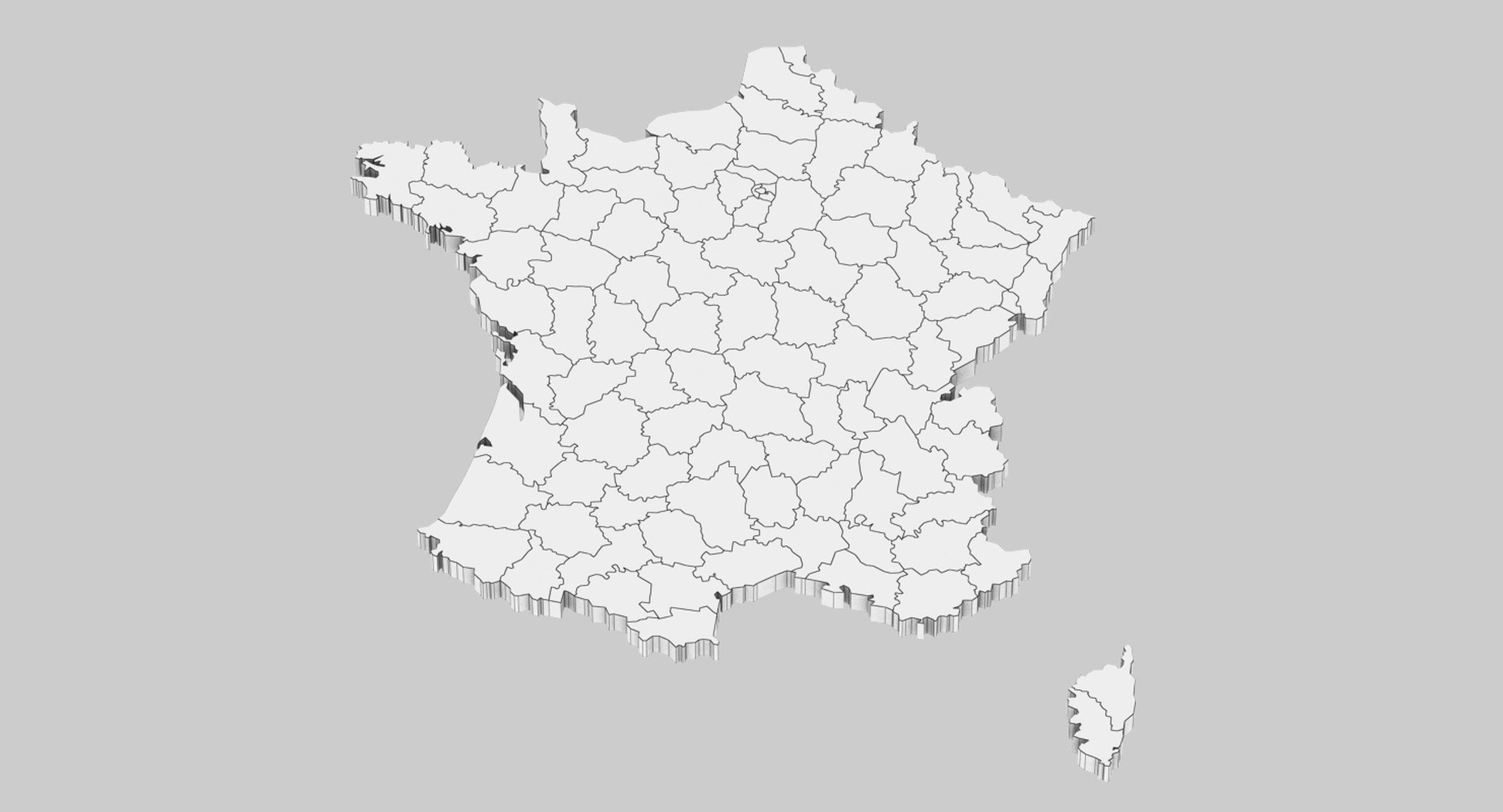 3d Model France Regions Departments