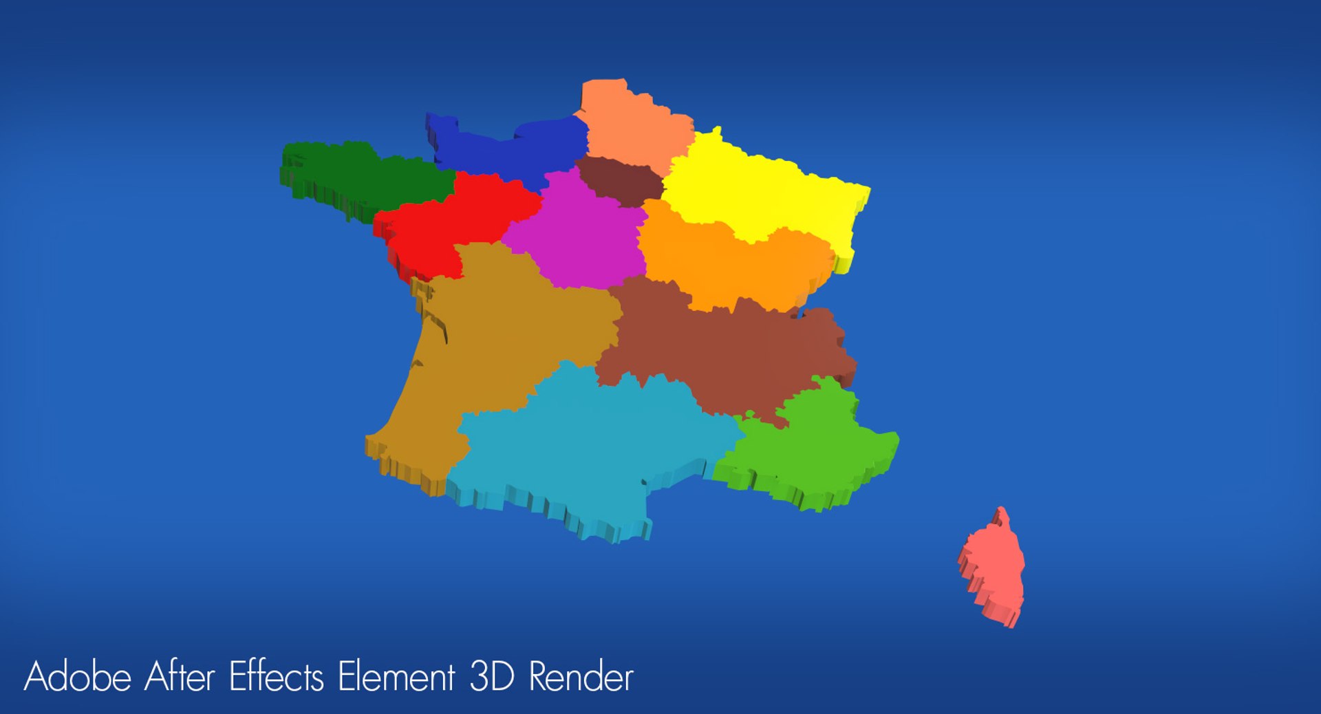 3d Model France Regions Departments