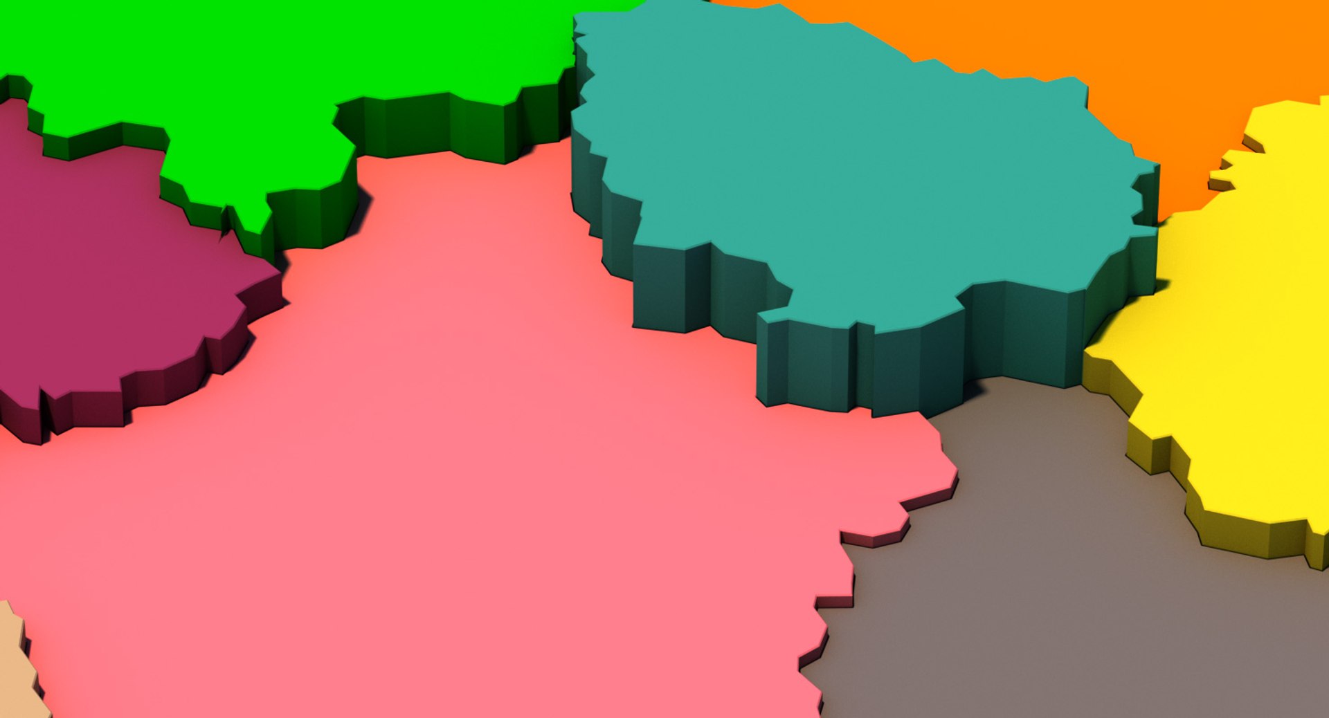 3d Model France Regions Departments