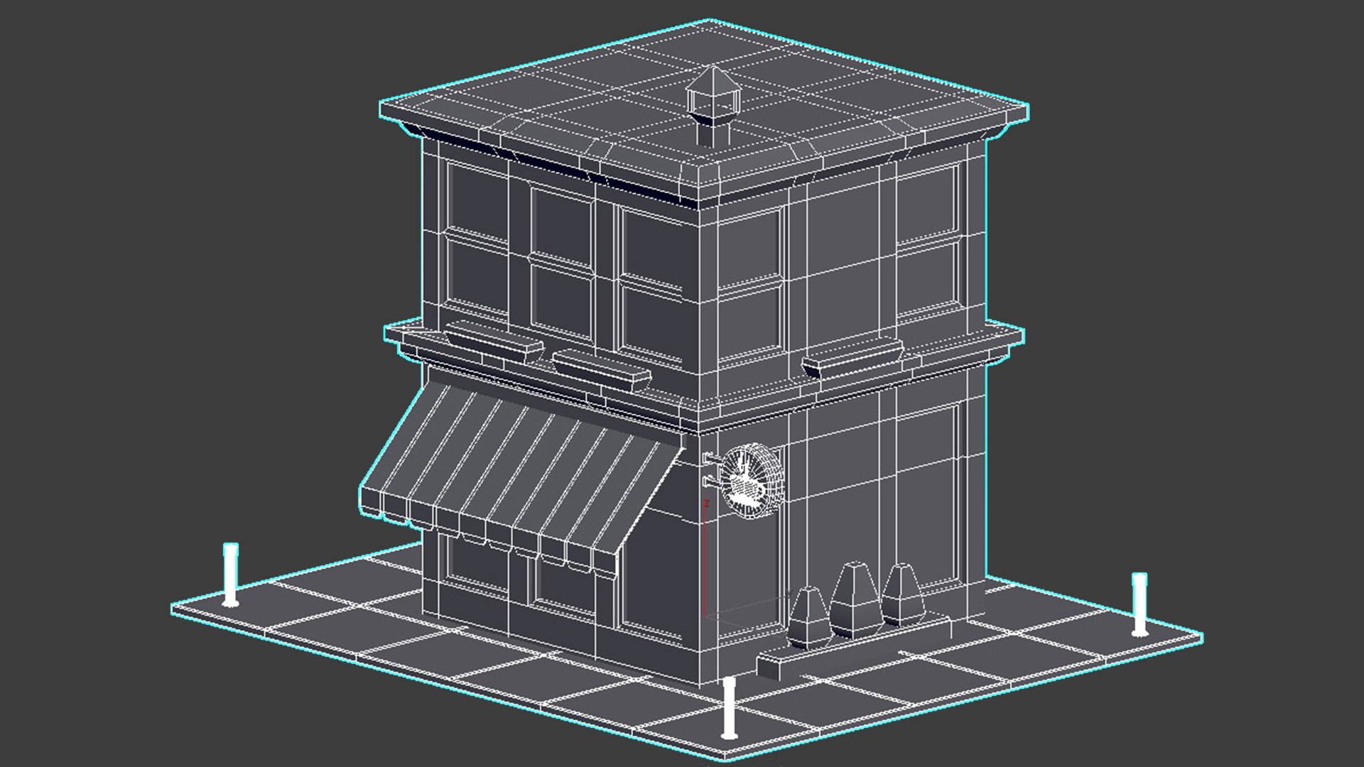 Cartoon Cafe Design Model - TurboSquid 1918696
