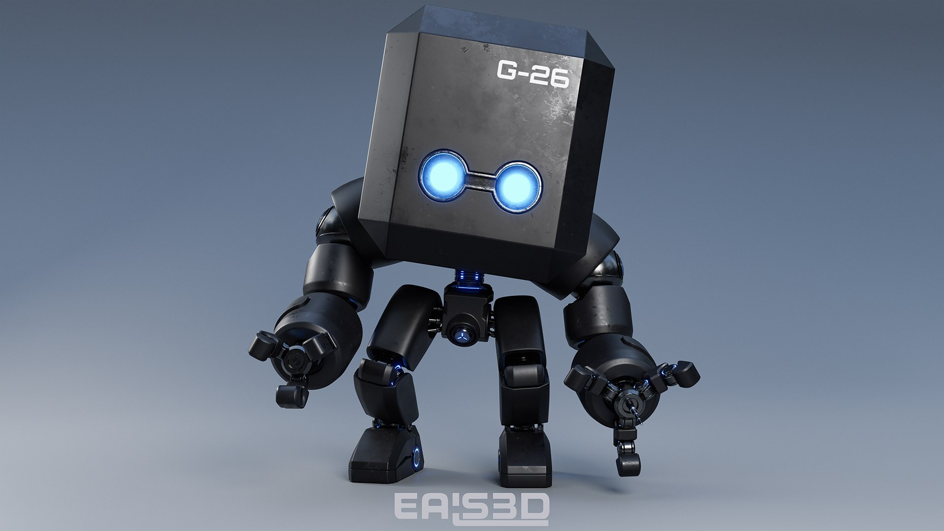 Cute Space Robot Rigged G-26 Matte Back 3D - TurboSquid 2159179