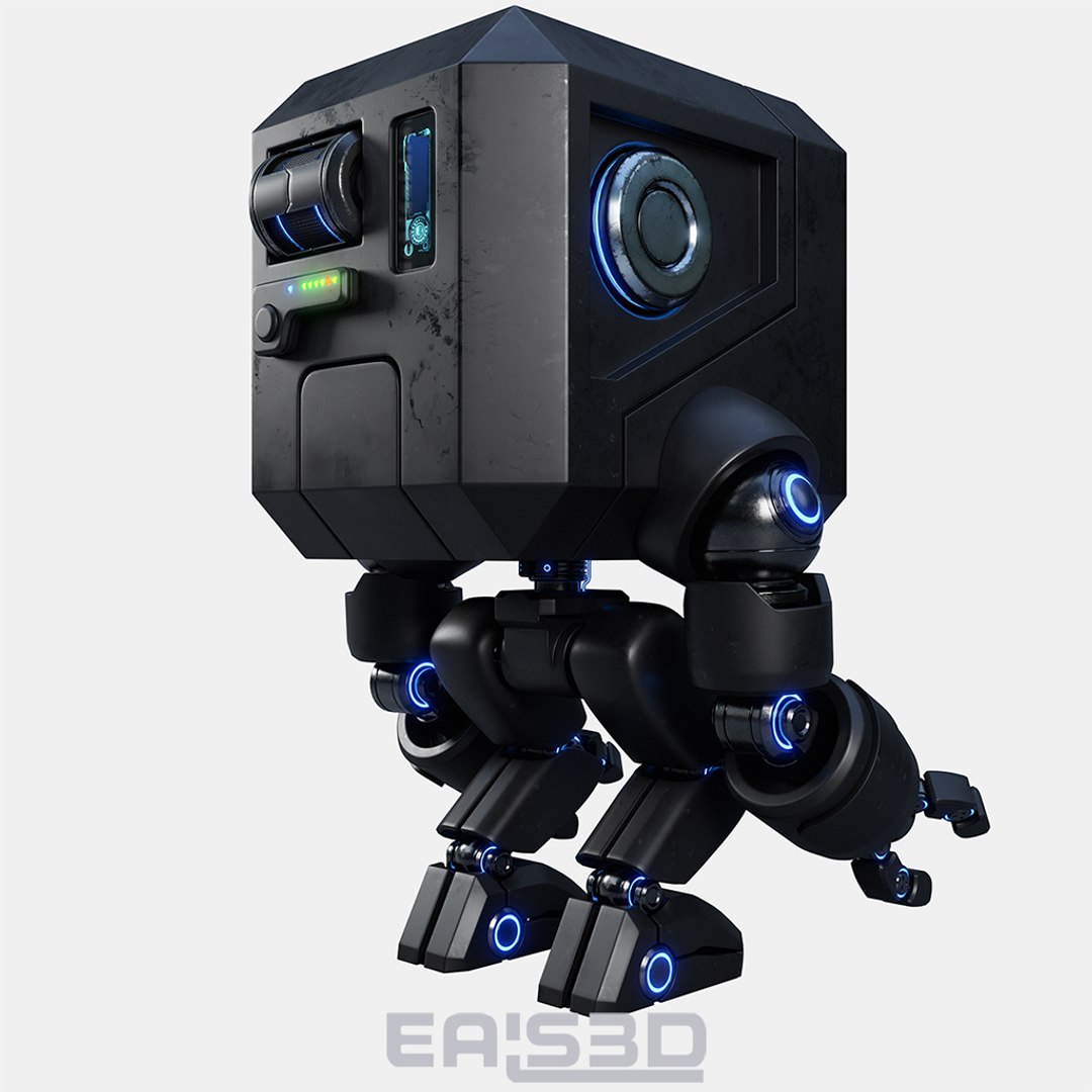 Cute Space Robot Rigged G-26 Matte Back 3D - TurboSquid 2159179