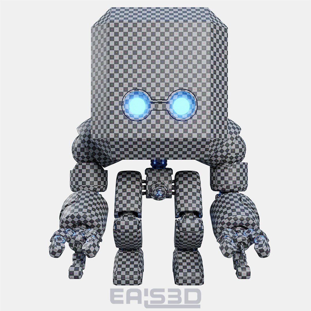 Cute Space Robot Rigged G-26 Matte Back 3D - TurboSquid 2159179