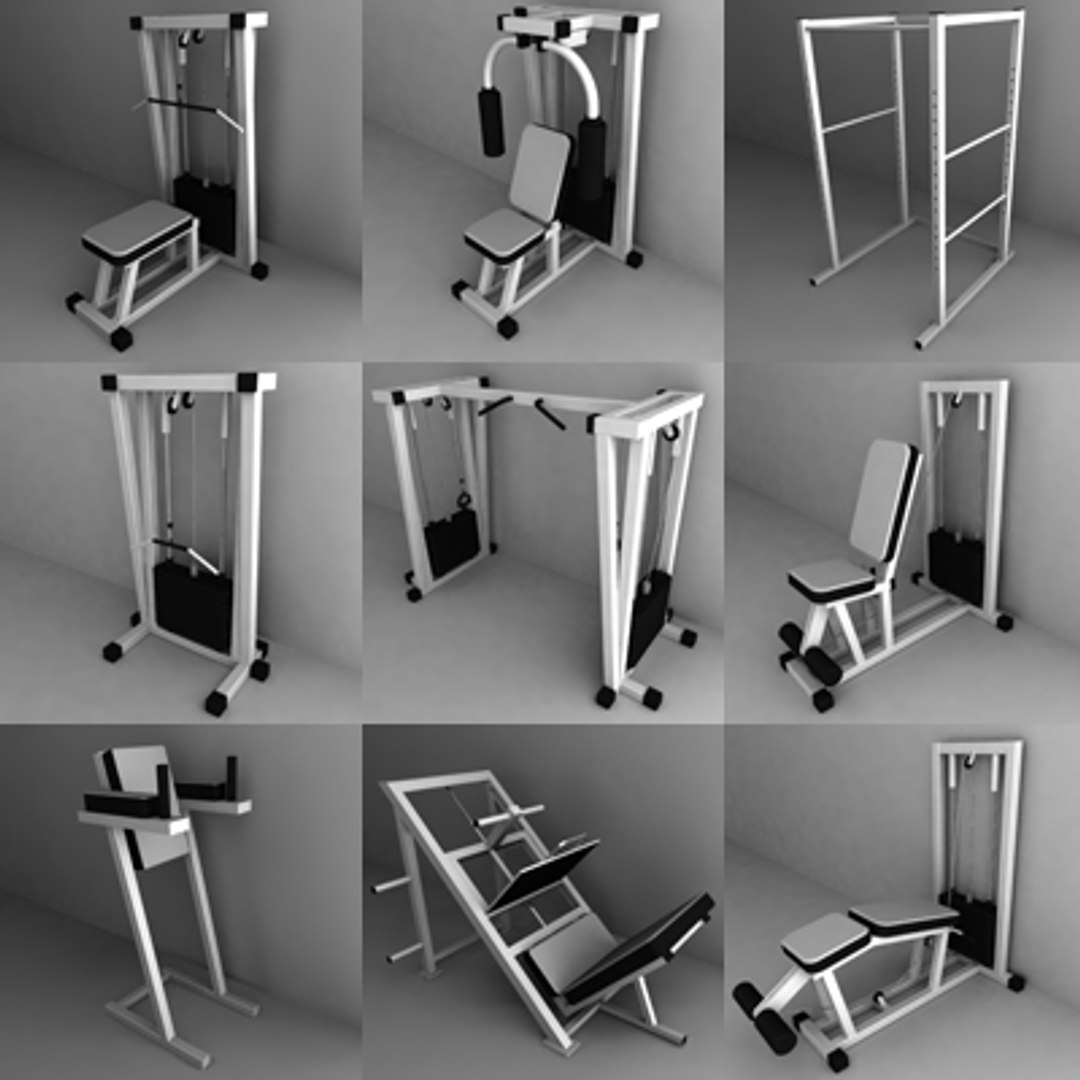3d model fitness machine gym