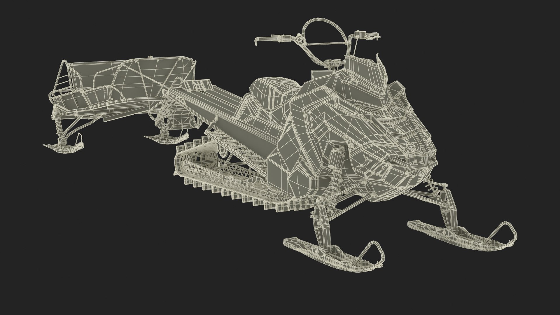 3D Polaris Snowmobile With Sled Model - TurboSquid 2273192