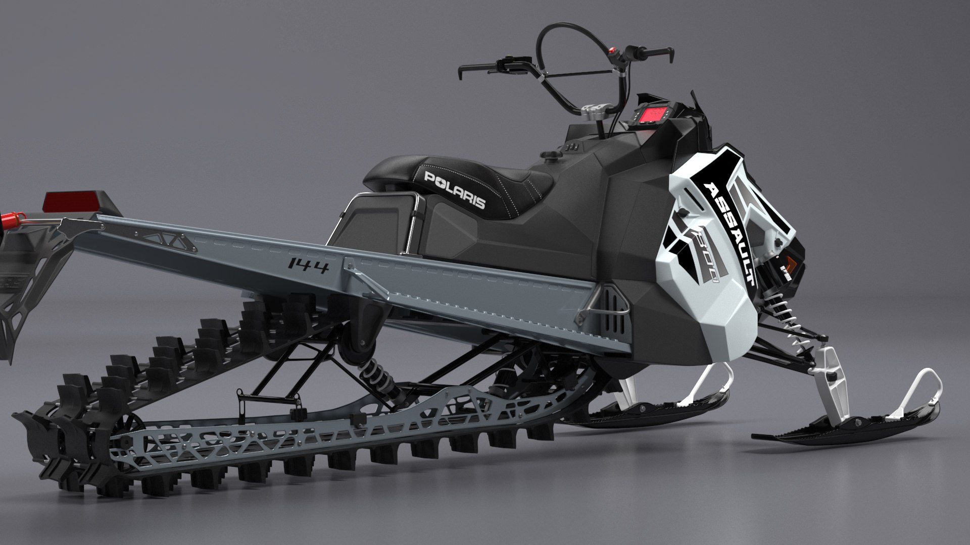 3D Polaris Snowmobile With Sled Model - TurboSquid 2273192