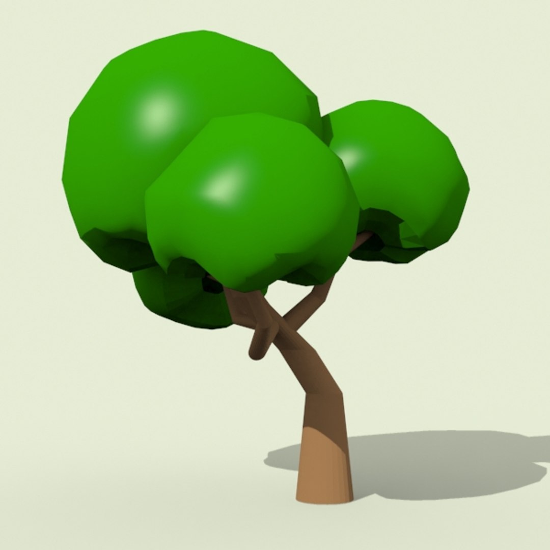 1 Cartoon Tree 3d Model