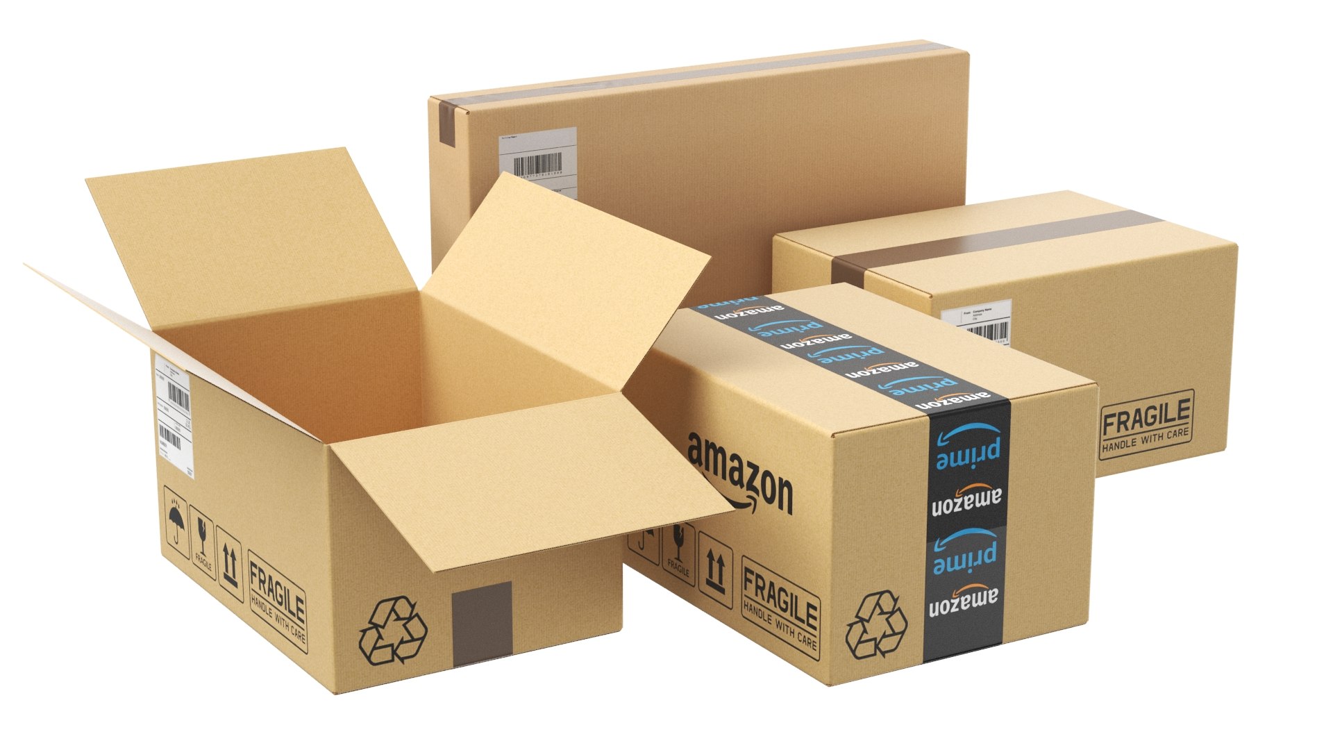 Detailed Cardboard Boxes Collection 3D - TurboSquid 2184550