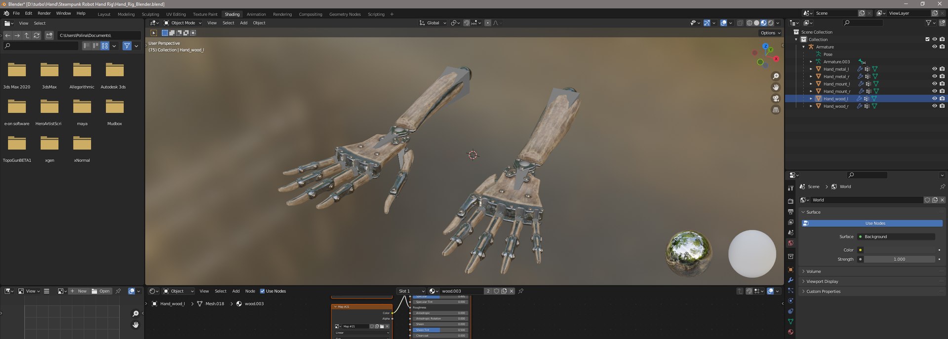Steampunk Mechanical Robot Hand model - TurboSquid 2049203