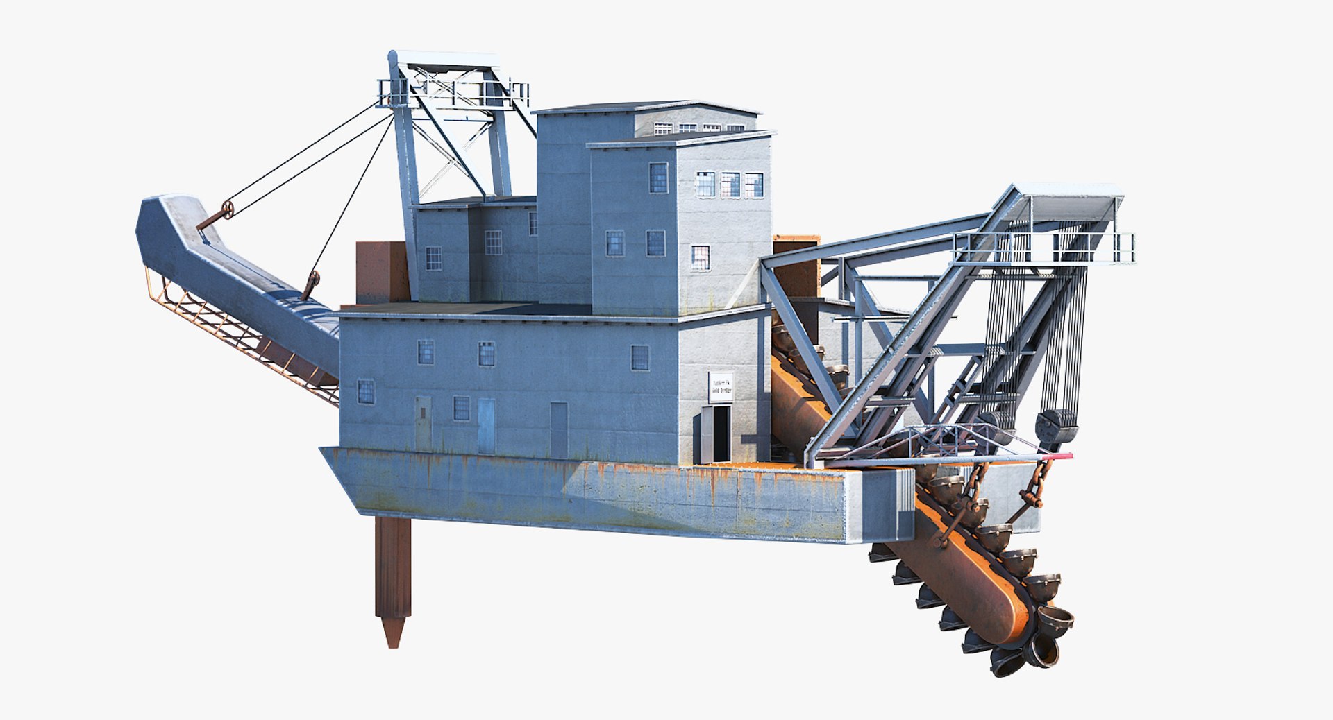3D Gold Dredge Model - TurboSquid 1255183