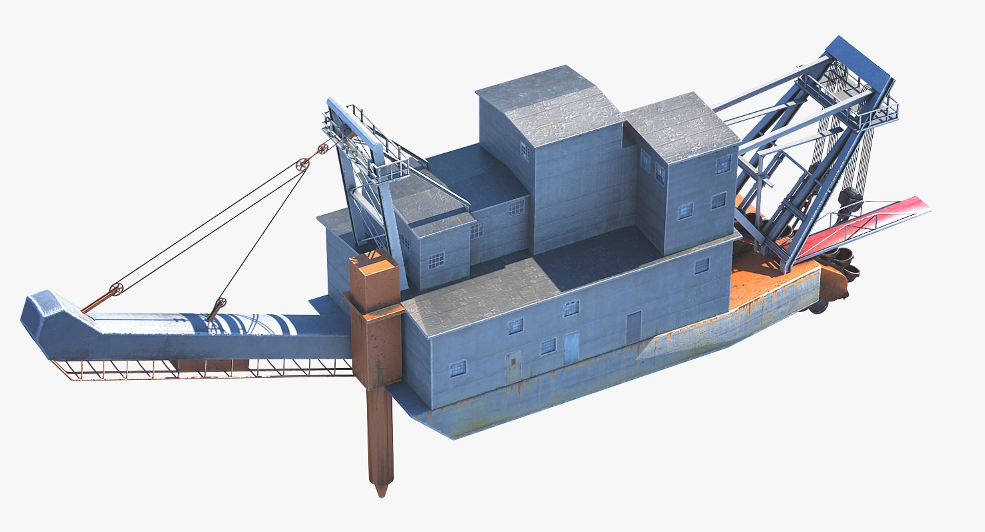 3D Gold Dredge Model - TurboSquid 1255183