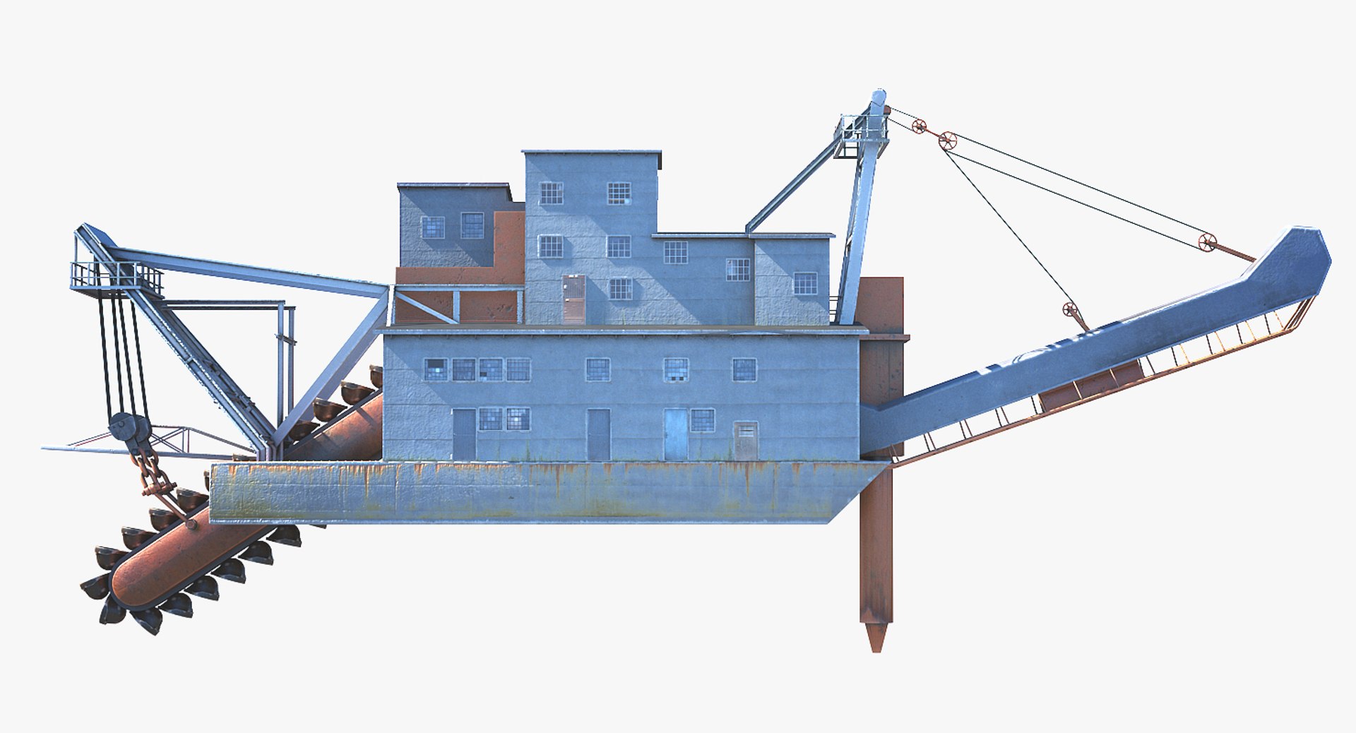 3D Gold Dredge Model - TurboSquid 1255183