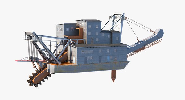 3D gold dredge model - TurboSquid 1255183
