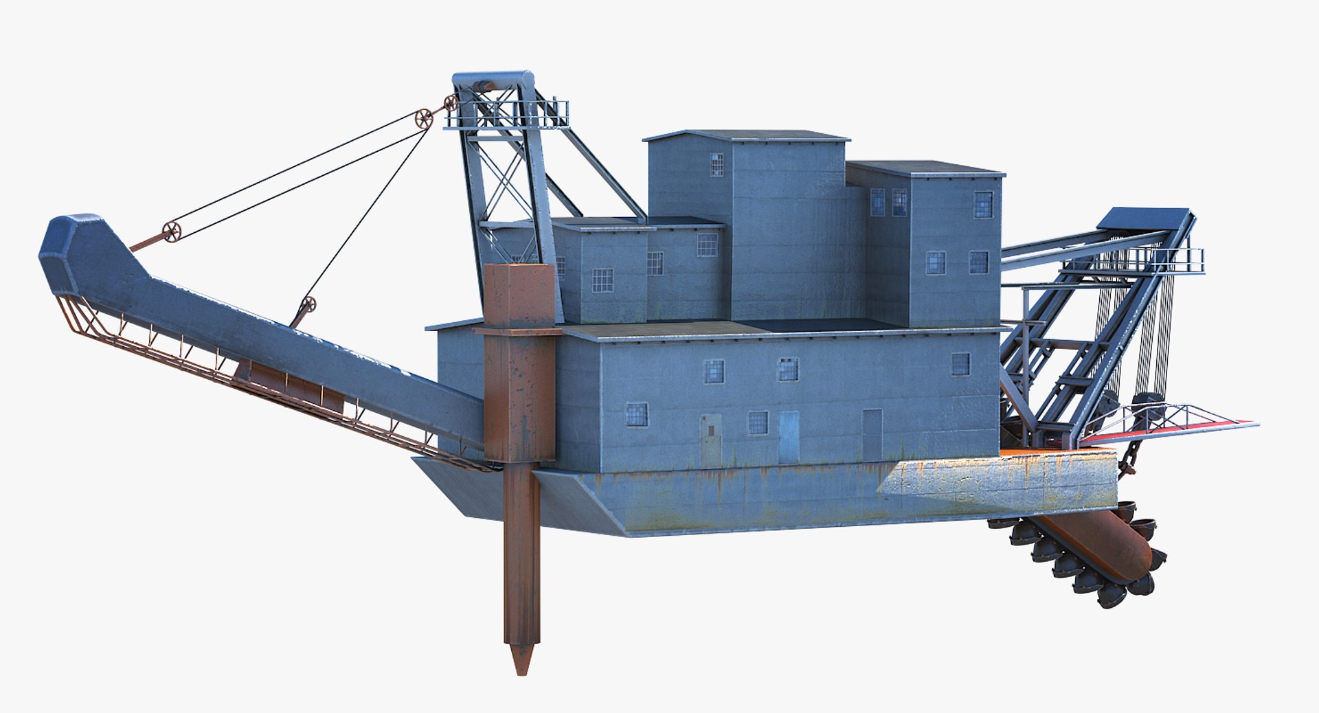 3D Gold Dredge Model - TurboSquid 1255183