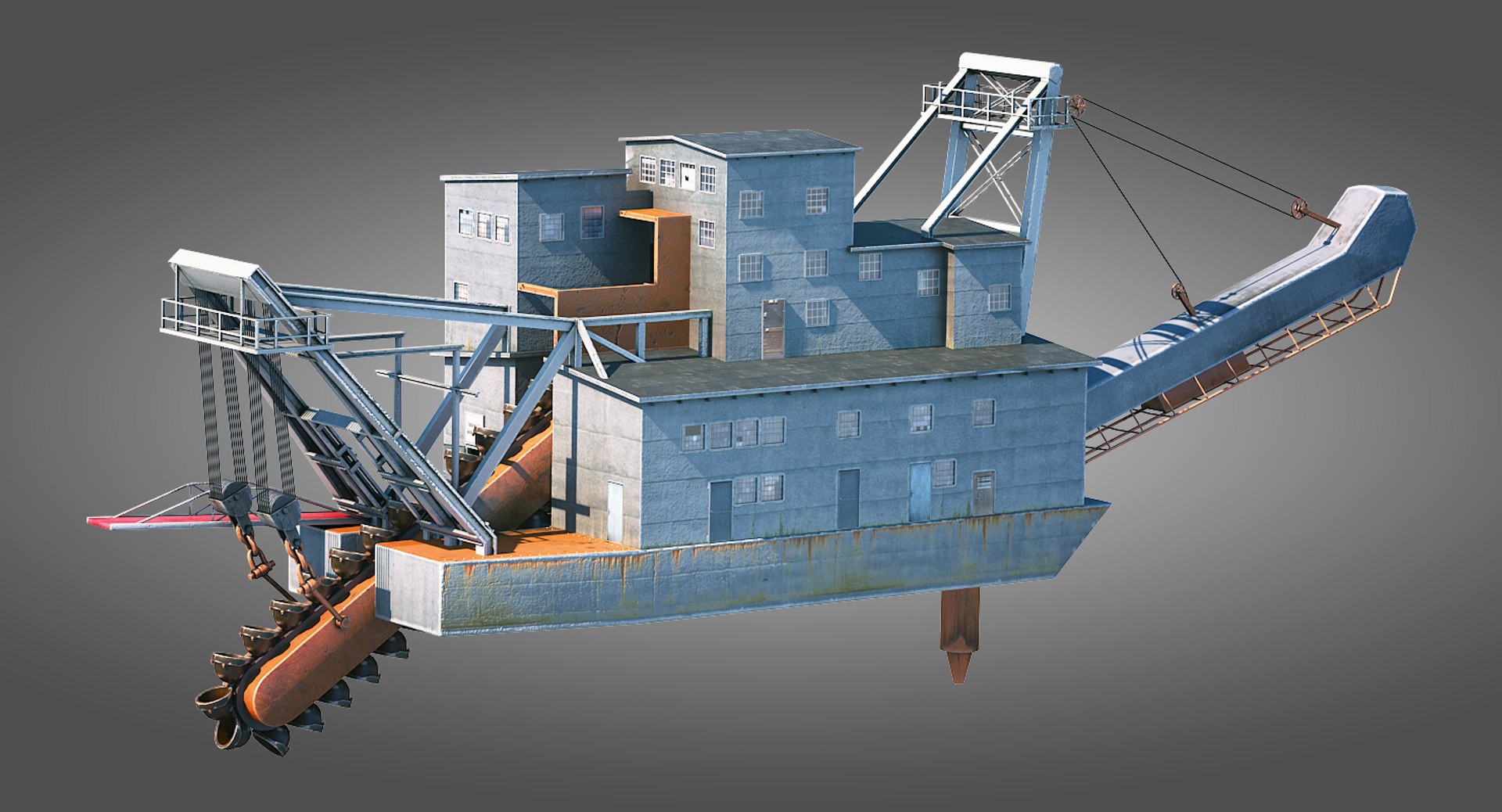 3D Gold Dredge Model - TurboSquid 1255183