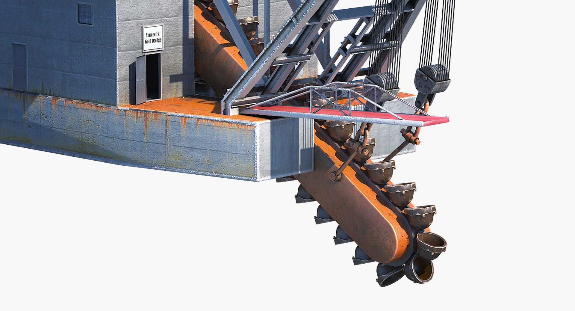 3D Gold Dredge Model - TurboSquid 1255183