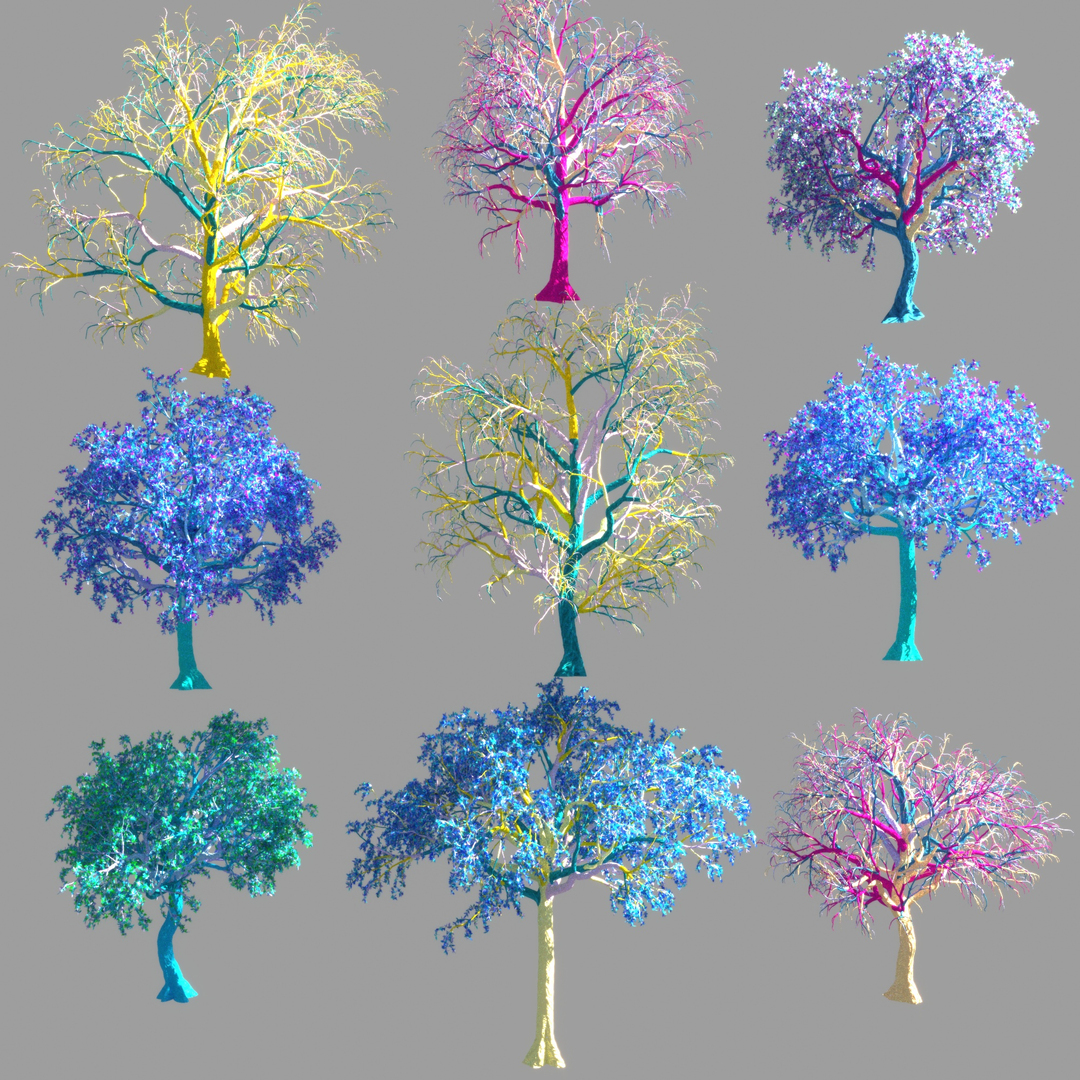 Animated Cartoon Surreal Trees Pack 9 3D model - TurboSquid 2175022