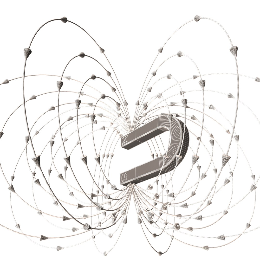 3D Model Magnetic Field U Shape Magnet - TurboSquid 2029062
