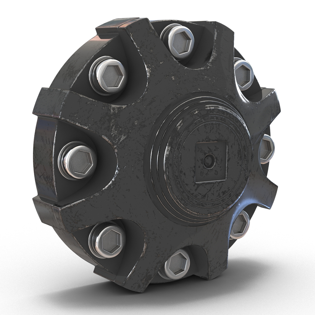 industrial end caps set 3d model