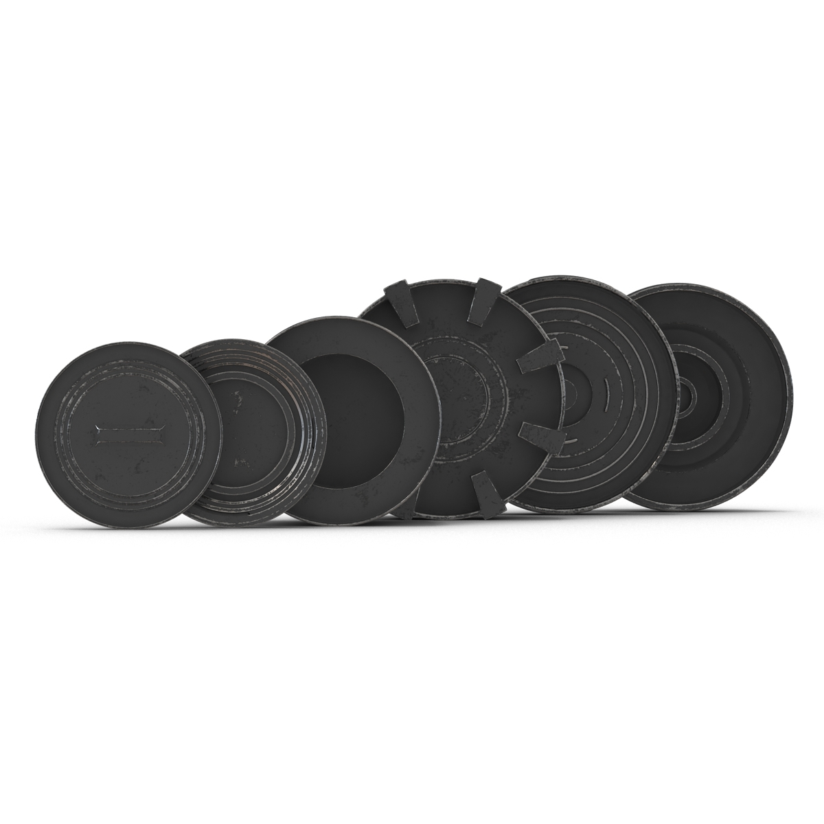 industrial end caps set 3d model