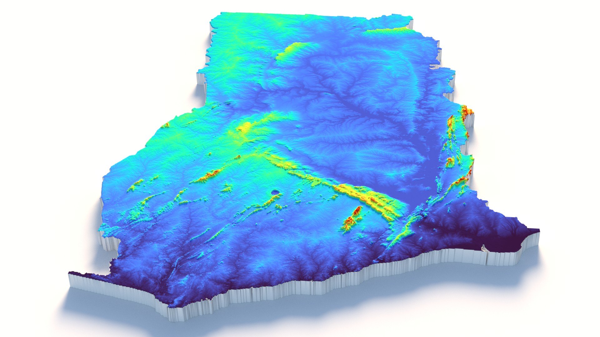 Ghana Terrain Map Model - TurboSquid 2336050