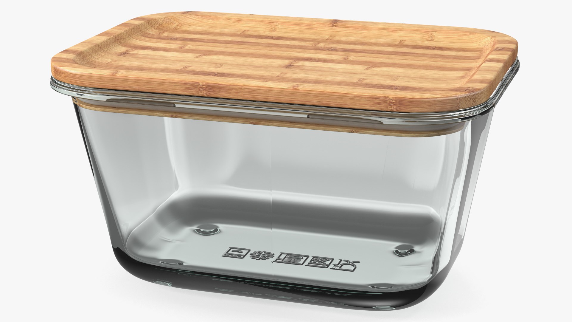 Rectangular Glass Food Container With Bamboo Lid 1800ml 3D - TurboSquid ...
