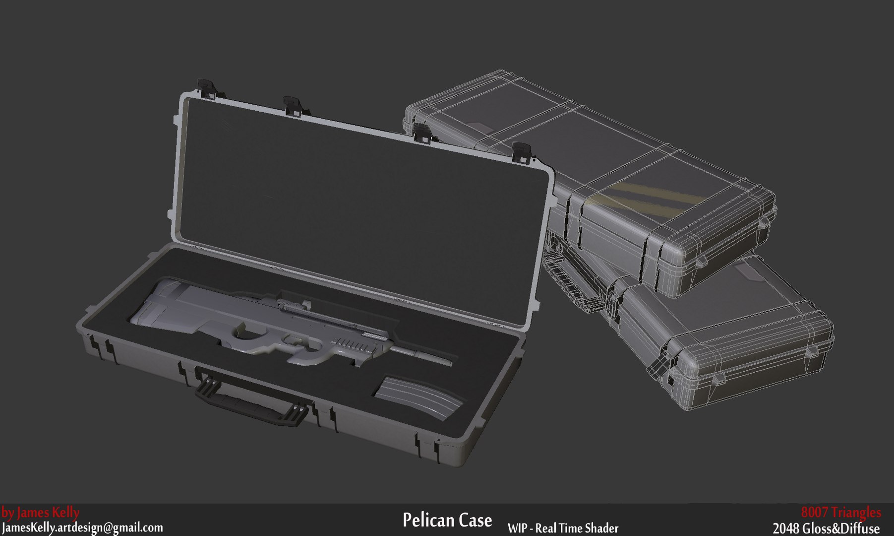 3d pelican case gun model