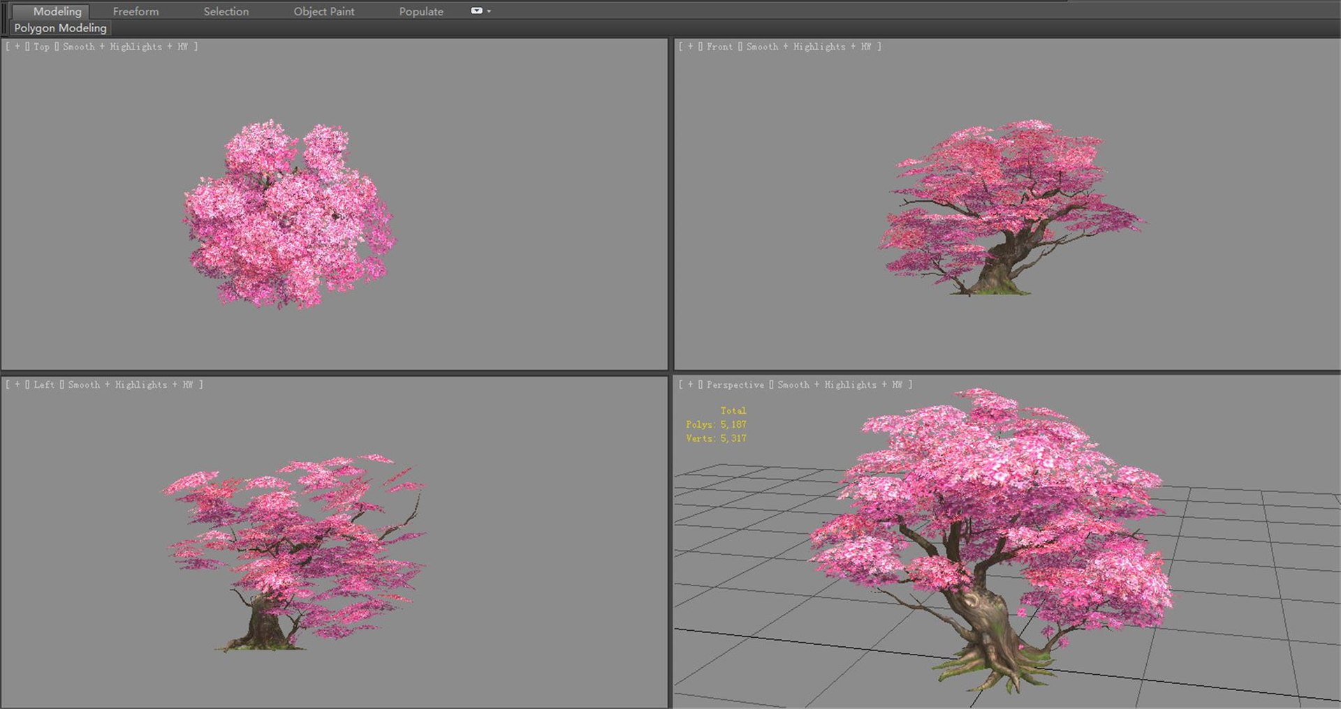 A Peach Blossom Tree - Big - Cherry Blossom Trees - Sakura 3D Model - TurboSquid 2259579