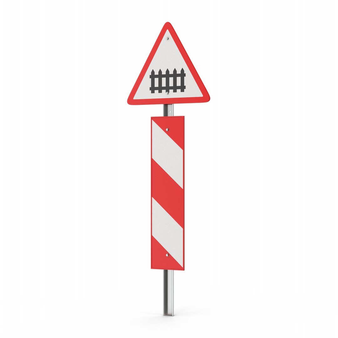 Level Crossing With Gate Or Barrier Road Sign 3D - TurboSquid 2103325