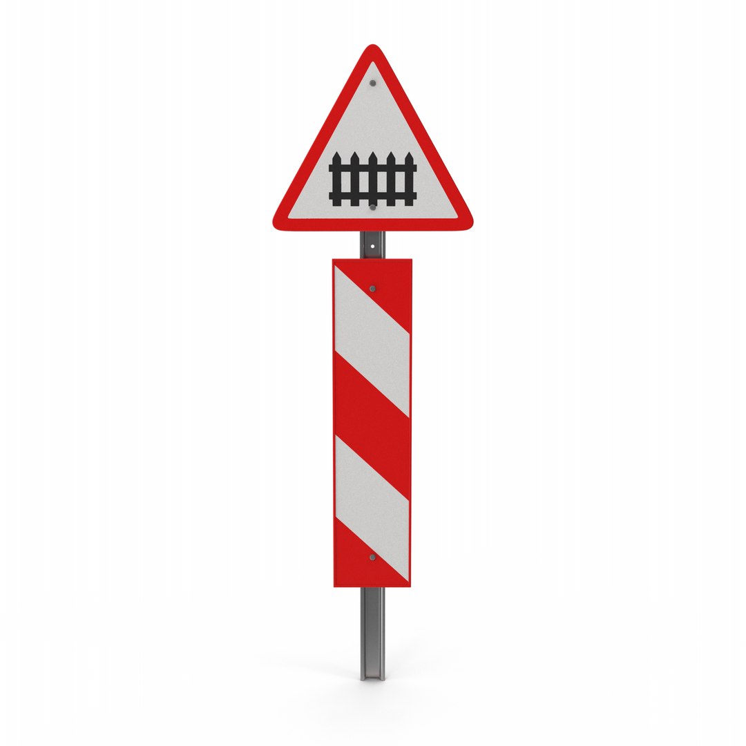 Level Crossing With Gate Or Barrier Road Sign 3D - TurboSquid 2103325