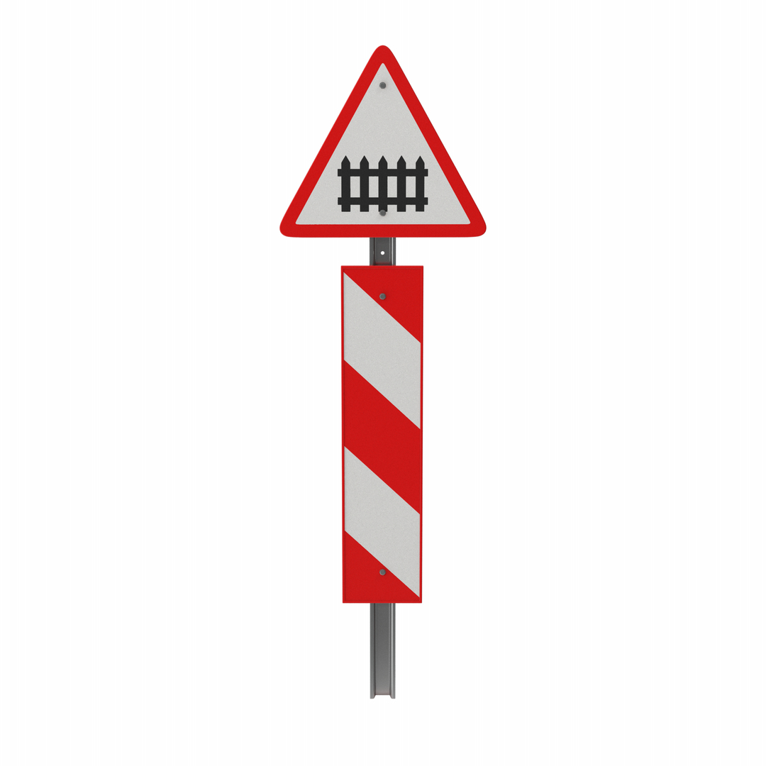 Level Crossing With Gate Or Barrier Road Sign 3D - TurboSquid 2103325