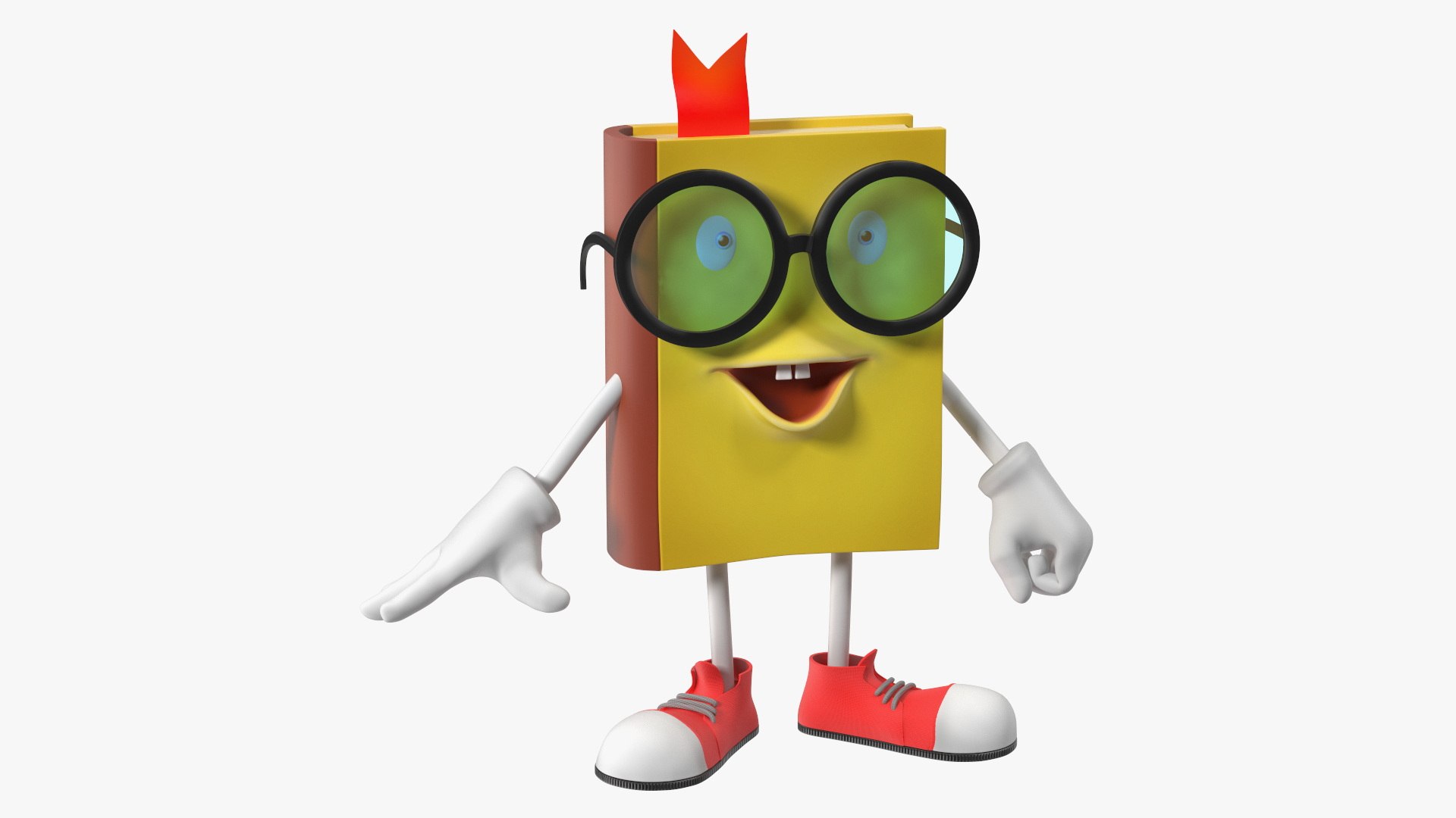 Toon Yellow Book Character Standing Pose 3D - TurboSquid 2130051