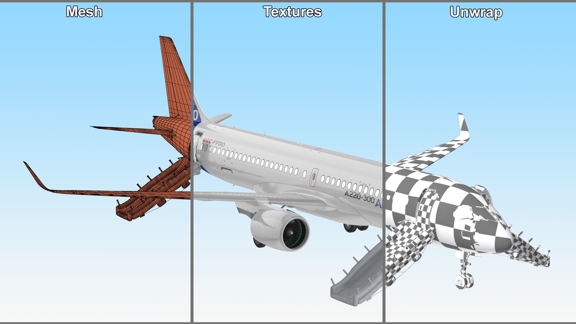 Airbus A220-300 With Emergency Slide Deployment 3D Model - TurboSquid ...