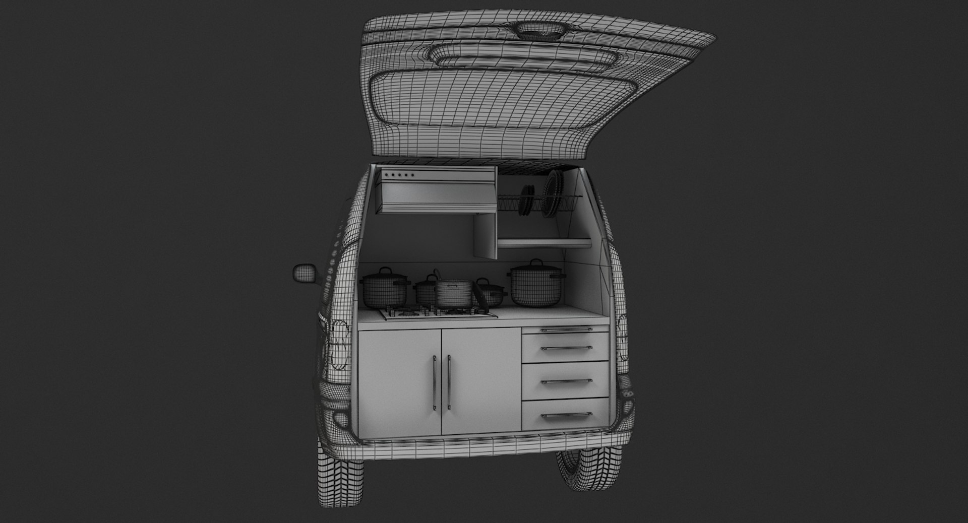 Mobile Kitchen Car Renault 3D Model - TurboSquid 1256293