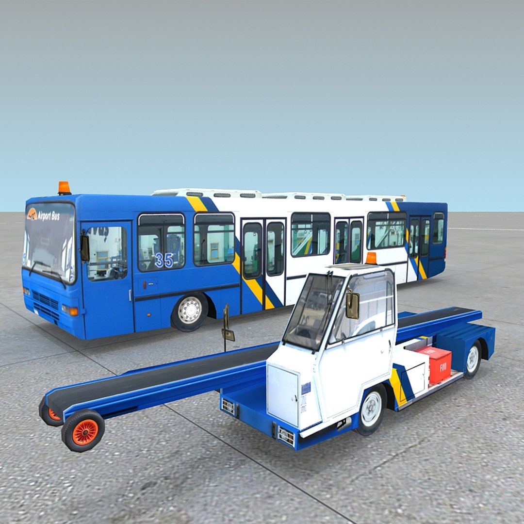 16 airport vehicles collections 3d model